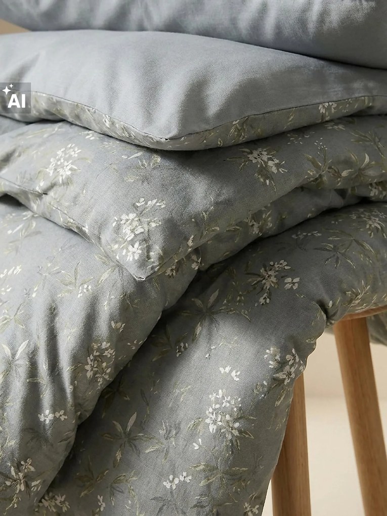 Sinsay - Povlečení s Rostlinným Motivem - tyrkysová