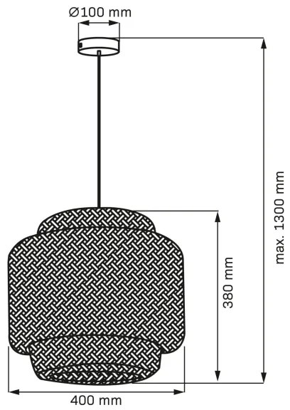 Lustr na lanku BERTA 1xE27/20W/230V pr. 40 cm bambus