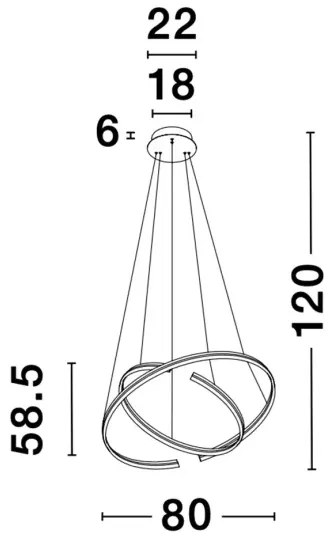 LED lustr Torrente 80 černé