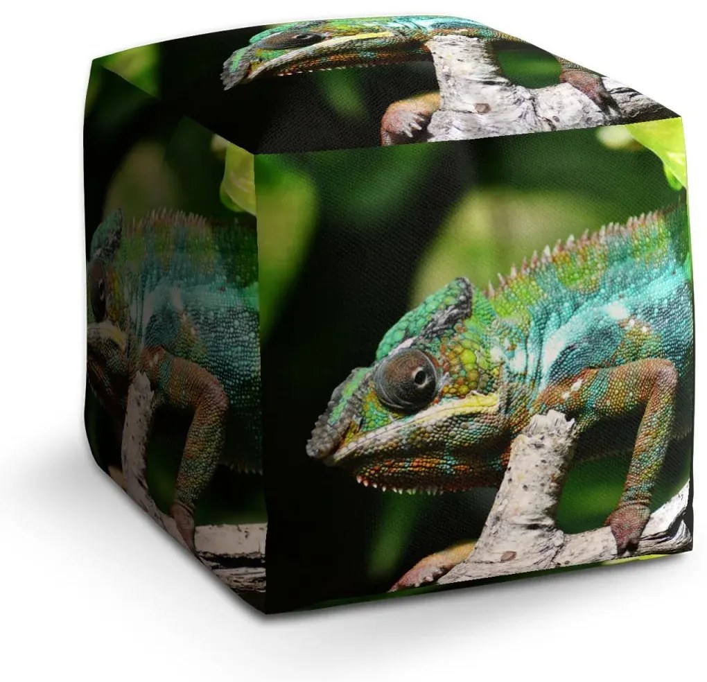 Sablio Taburet Cube Chameleon: 40x40x40 cm