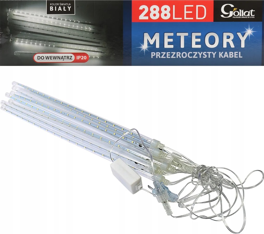 Světelná Dekorace Meteory 288 Led Bílá