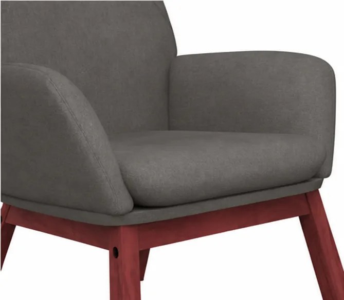 relaxační křeslo, odpočinkové, masivní kaučukovník/kov/textil, 95x76x71 cm, nohy tmavé/světle šedá, Dekorino KR20260081