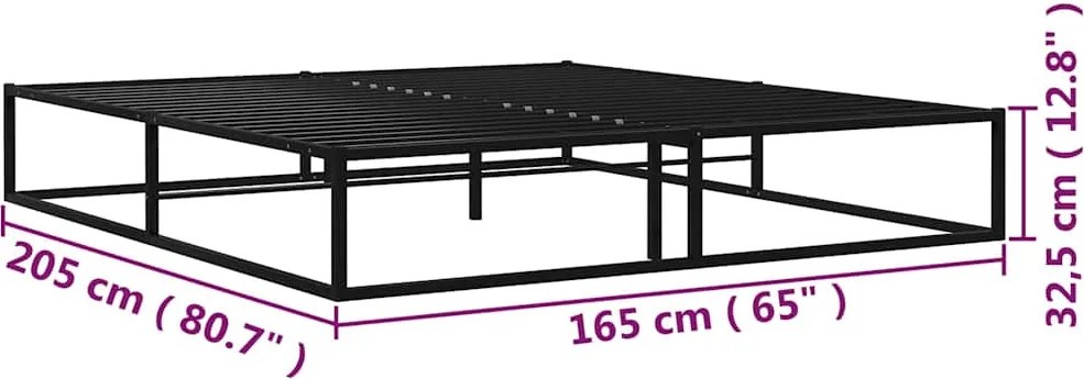 Rám postele černý kov 160 x 200 cm 324789