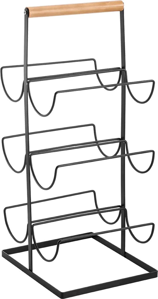 Laveo Oslo, stojan na láhve vína, 6ks, černá-hnědá, LAV-ELS_700A
