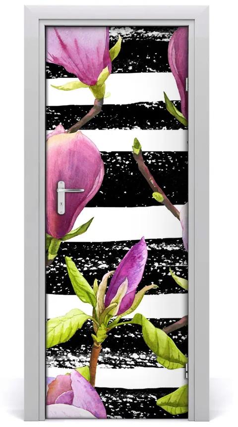 Samolepící fototapeta na dveře magnolie 95x205 cm