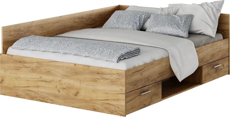 Postel, 140x200, dub artisan, BOAT
