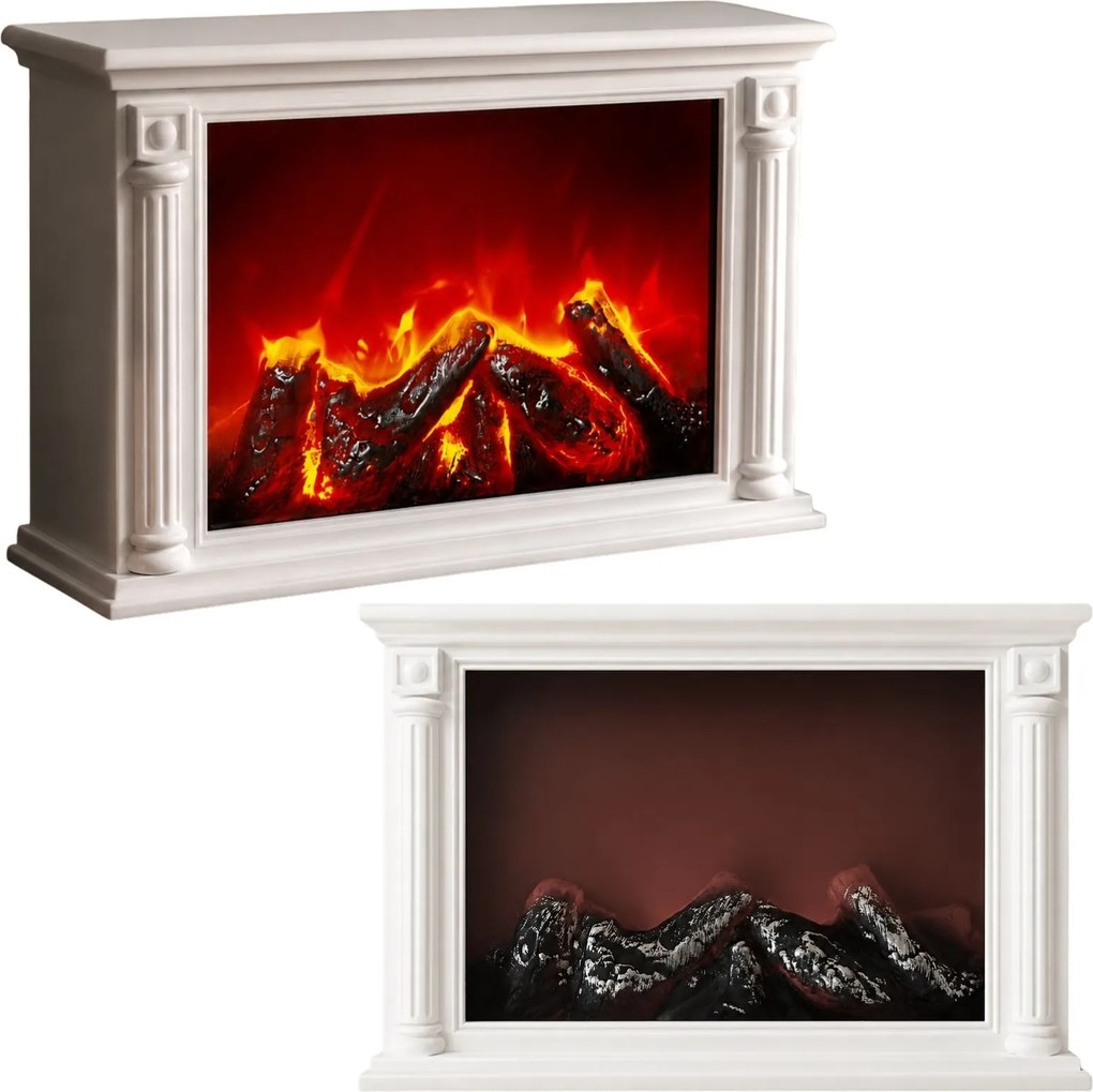 Dekorativní LED krb v klasickém stylu, 10 x 33 x 21 cm