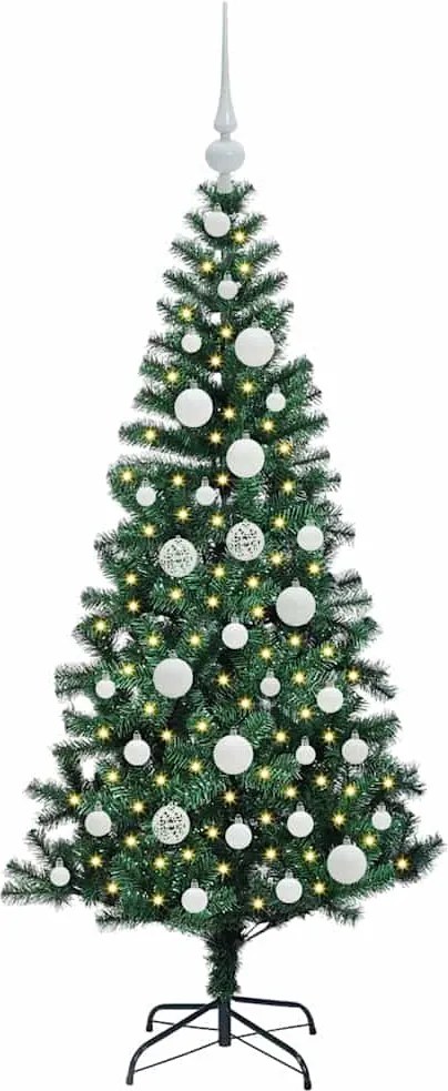 Umělý osvětlený vánoční stromeček Zelená 120 cm PVC a kov 3396739