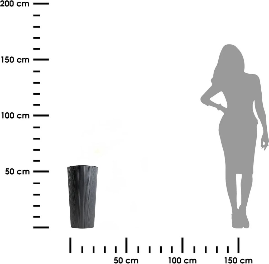 PLASTOVÝ KVĚTINÁČ URBANIKA ECO 57X29,5 CM ANTRACITOVÁ
