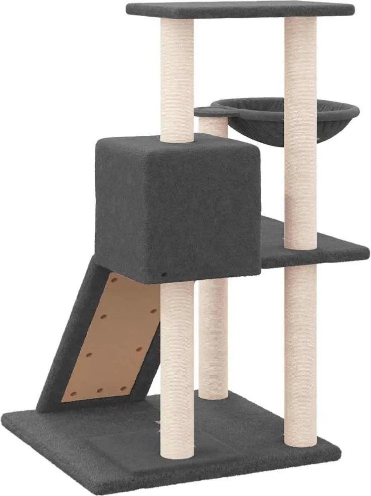 Škrabadlo pro kočky se sisalovými sloupky tmavě šedé 82 cm 171668