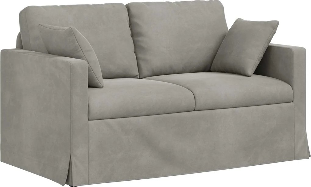 Set pohovek 2 ks Světle šedá samet 3407507