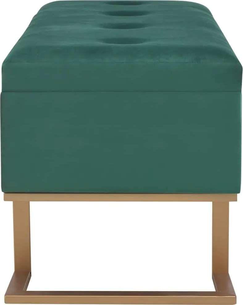 Lavice s úložným prostorem 105 cm zelená samet 247570
