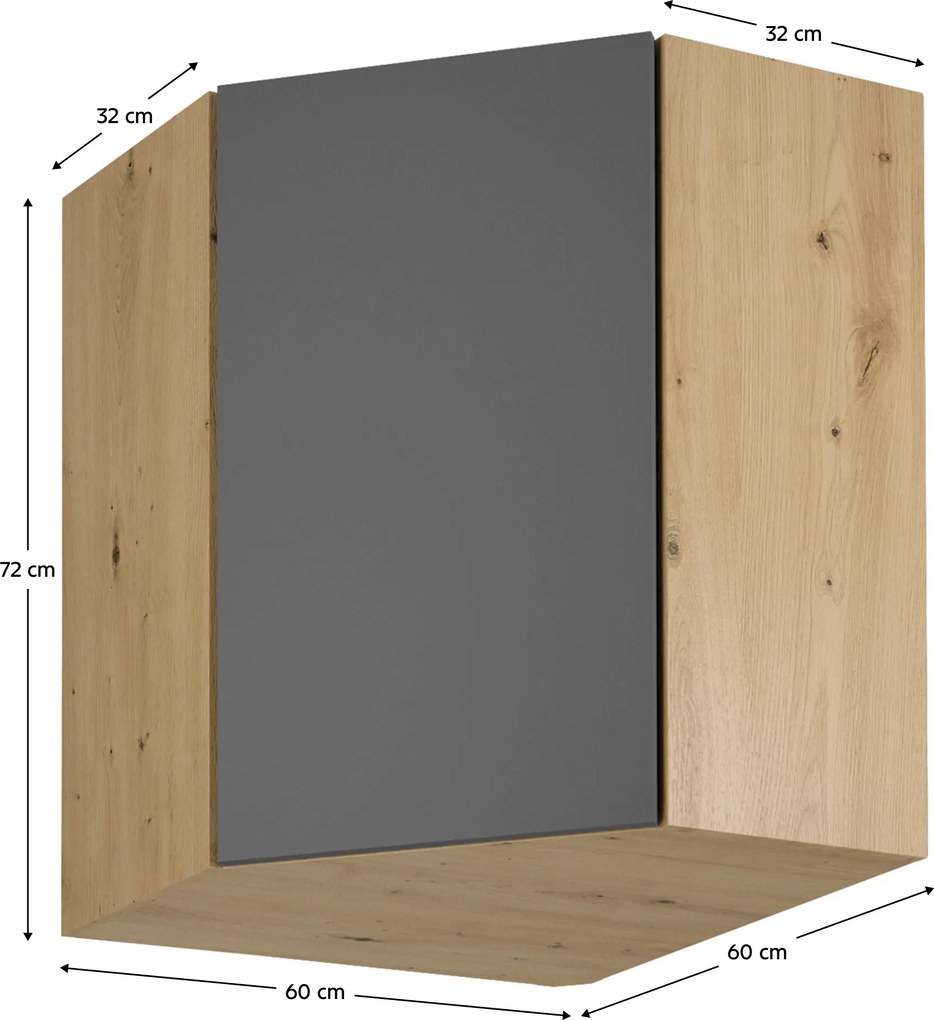 Horní skříňka, dub artisan/šedý mat, LANGEN G60N