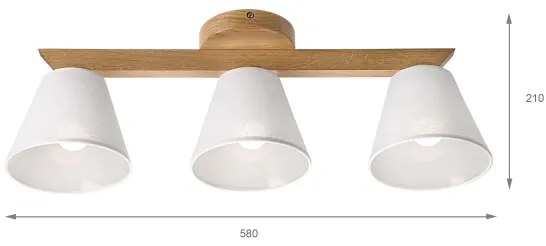 Brilagi - LED  Přisazený lustr ANTHONY 3xE14/40W/230V dub/bílá