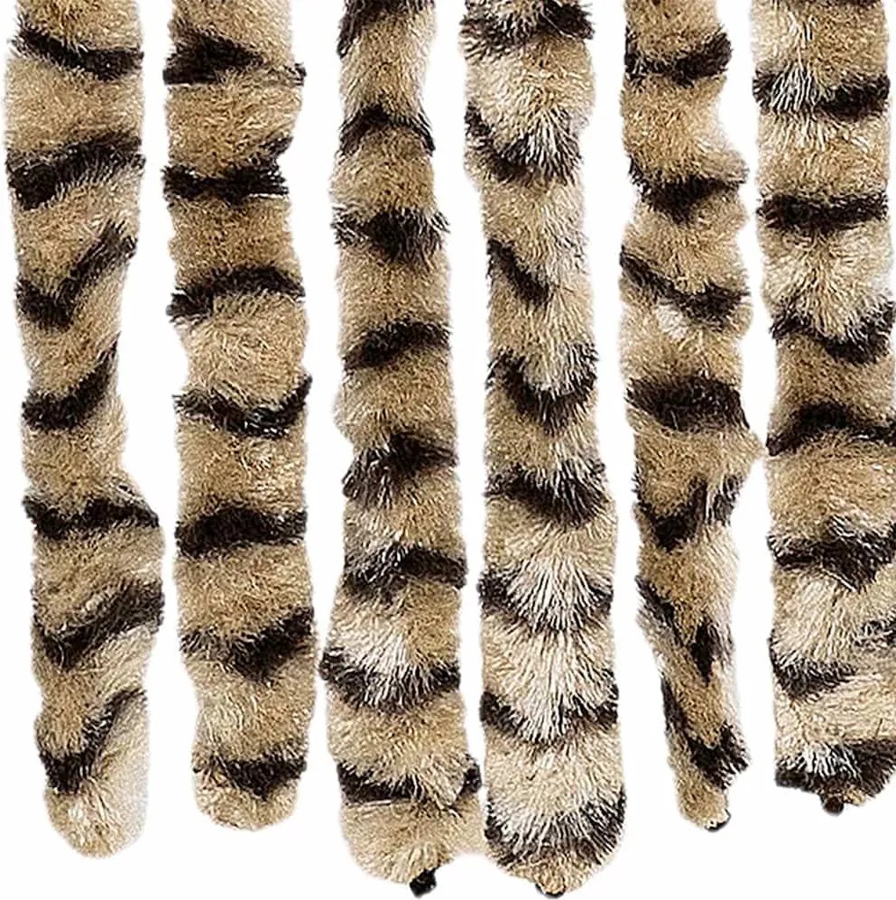 Závěs proti hmyzu béžový a hnědý 90 x 220 cm Chenille 325449