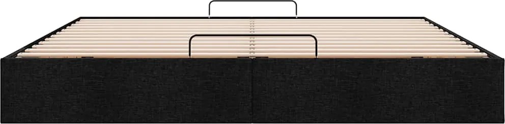 Osmanský rám postele bez matrací černá 160x200 cm textil 3310891