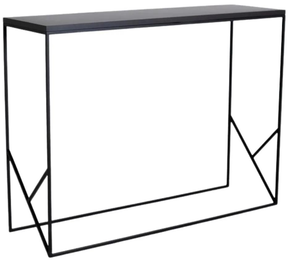 OnaDnes -20% Nordic Design Černý lakovaný toaletní stolek Fanny 100 x 30 cm