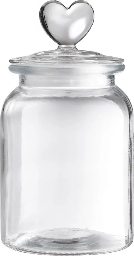 SWEET HEART Dóza skleněná srdce 1000 ml
