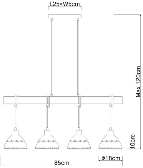 Globo 15442-4H - Lustr na lanku REX 4xE27/60W/230V