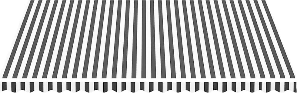 Náhradní plachta na markýzu antracitová a bílá 450 x 350 cm polyesterová 311990