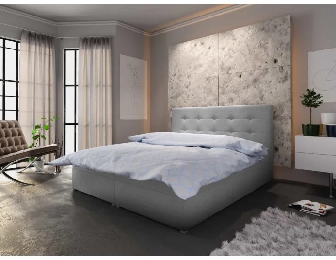 Moderní postel s úložným prostorem STIG I 180x200, šedá
