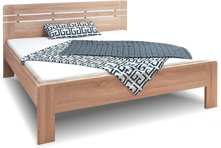 Manželská postel dvoulůžko Ella Lux-oblá, lamino, 160x200, 180x200 cm BMB, Bříza