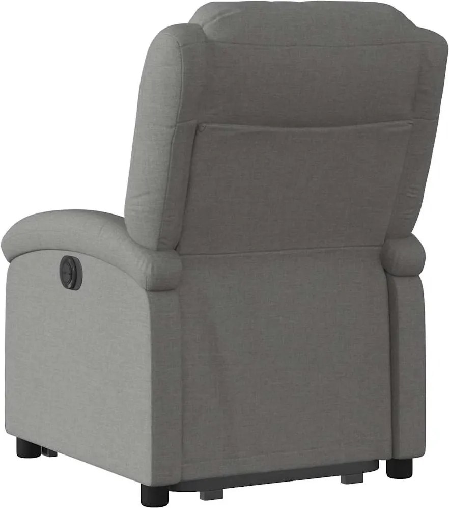 Zvedací polohovací křeslo tmavě šedé textil 3204165