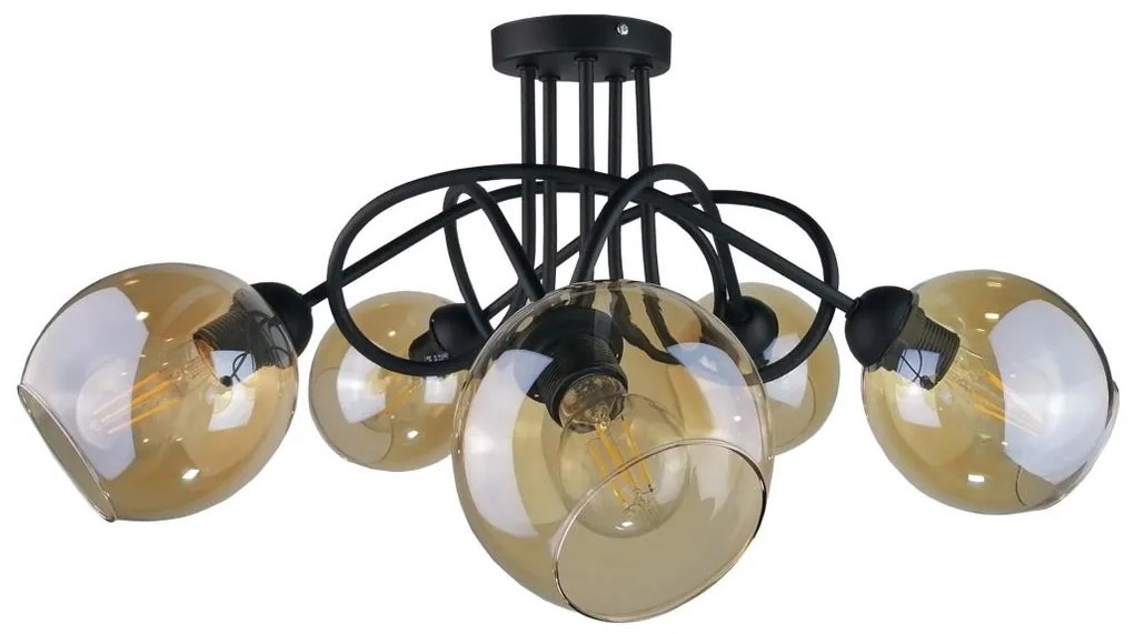 Keter Lighting Přisazený lustr VENUS BLACK 5xE27/60W/230V KE0042