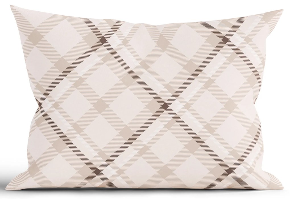 MK Lůžkoviny Bavlněný povlak na polštář Renforcé 40 x 60 cm - Káro krémové