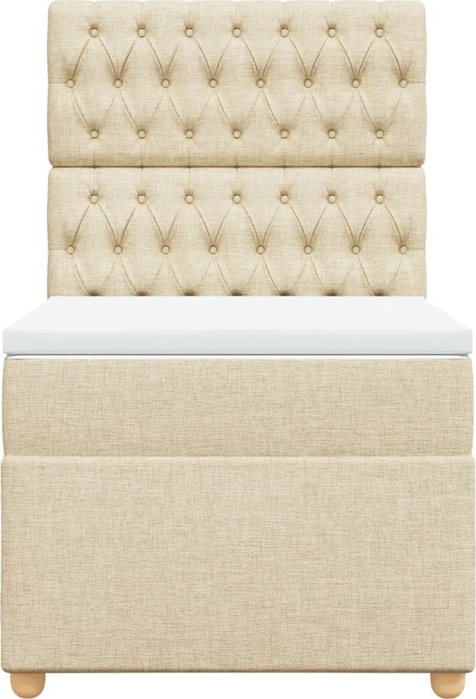 Box spring postel s matrací krémová 80 x 200 cm textil 3291119
