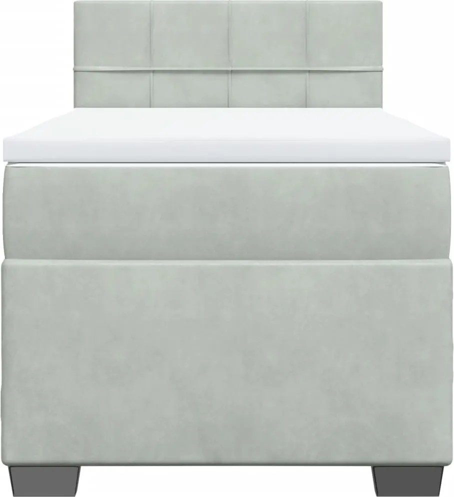 Box spring postel s matrací světle šedá 90x190 cm samet 3288498
