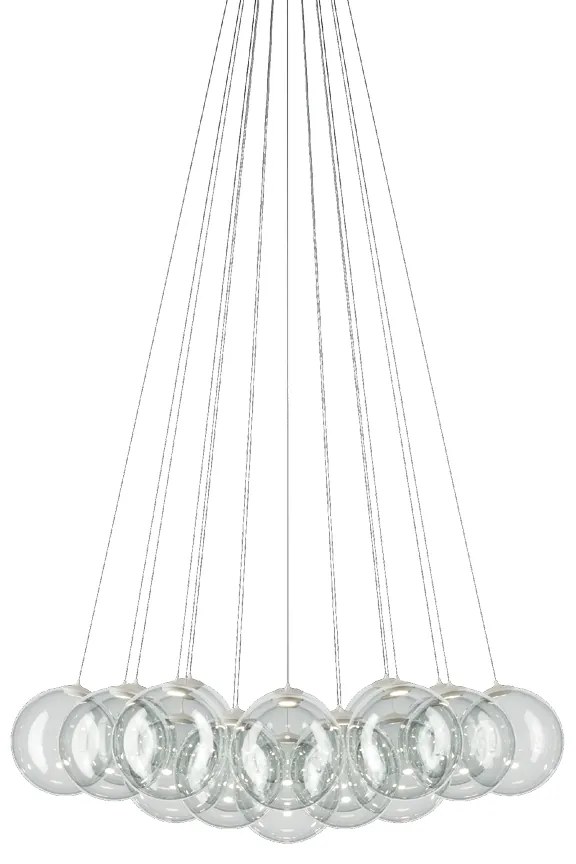 Lodes Random Cloud 19 ø23, závěsné svítidlo LED 19 x 5W 3000K, čiré sklo, rozměr 115x103cm