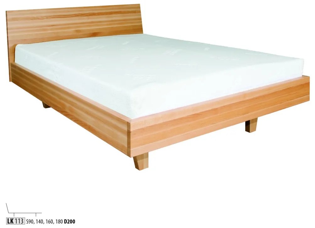 Drewmax Dřevěná postel 180x200 buk LK113 buk
