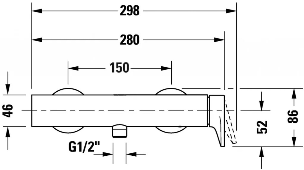 Duravit Tulum - Sprchová baterie nástěnná, chrom TU4230000010