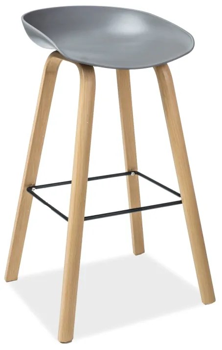MAXIVA Barová židle - STING, kovové nohy, různé barvy na výběr Sedák: šedý (plast)