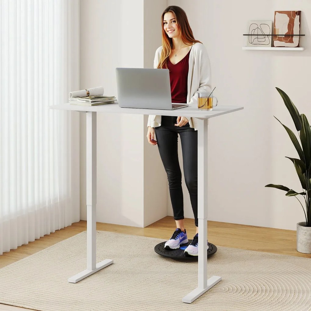 Costway Výškově nastavitelný stůl s hákem Elektrický stojící – 120 × 60 cm