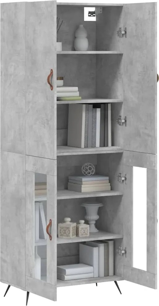 Skříň highboard betonově šedá 69,5x34x180 cm kompozitní dřevo 3195711