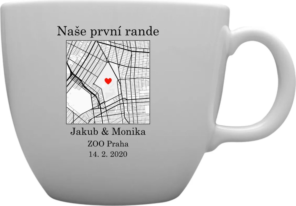 Personalizovaný MEGA XXL keramický hrnek 1000 ml s mapou