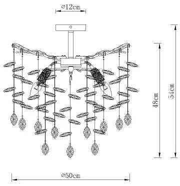 Globo 64138DG - Lustr na tyči QUEENA 6xE14/40W/230V zlatá