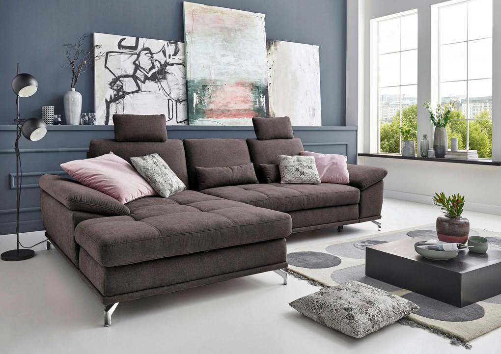 XXXLutz ROHOVÁ SEDAČKA, textil, tmavě hnědá Sit & More - Sedací soupravy - 000144005512