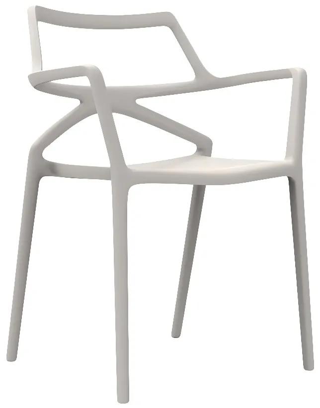 OnaDnes -20% VONDOM Béžová plastová jídelní židle DELTA s područkami