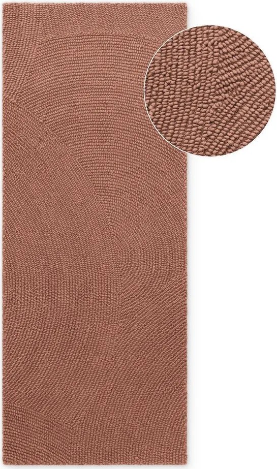 Ručně tkaný vlněný běhoun v terakotové barvě 80x300 cm Calmio – Hanse Home