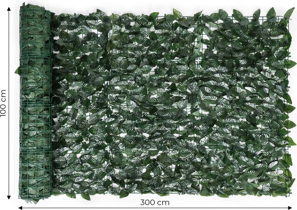 Umělá zahradní zástěna GREENY 300x100 cm zelená