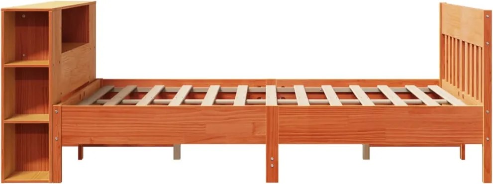 Postel s knihovnou bez matrace 150 x 200 cm masivní borovice 3323181