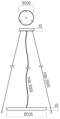 Redo group Redo Dama, černá stropní rozeta pro model Ø80cm, průměr 20cm