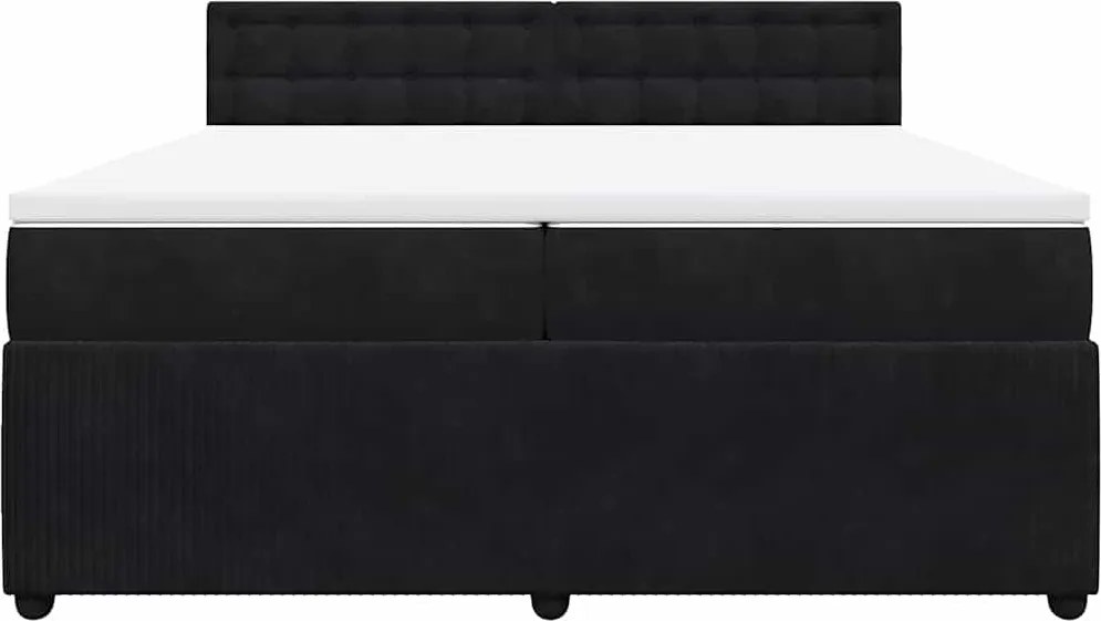 Box spring postel s matrací černá 200x200 cm samet 3287844
