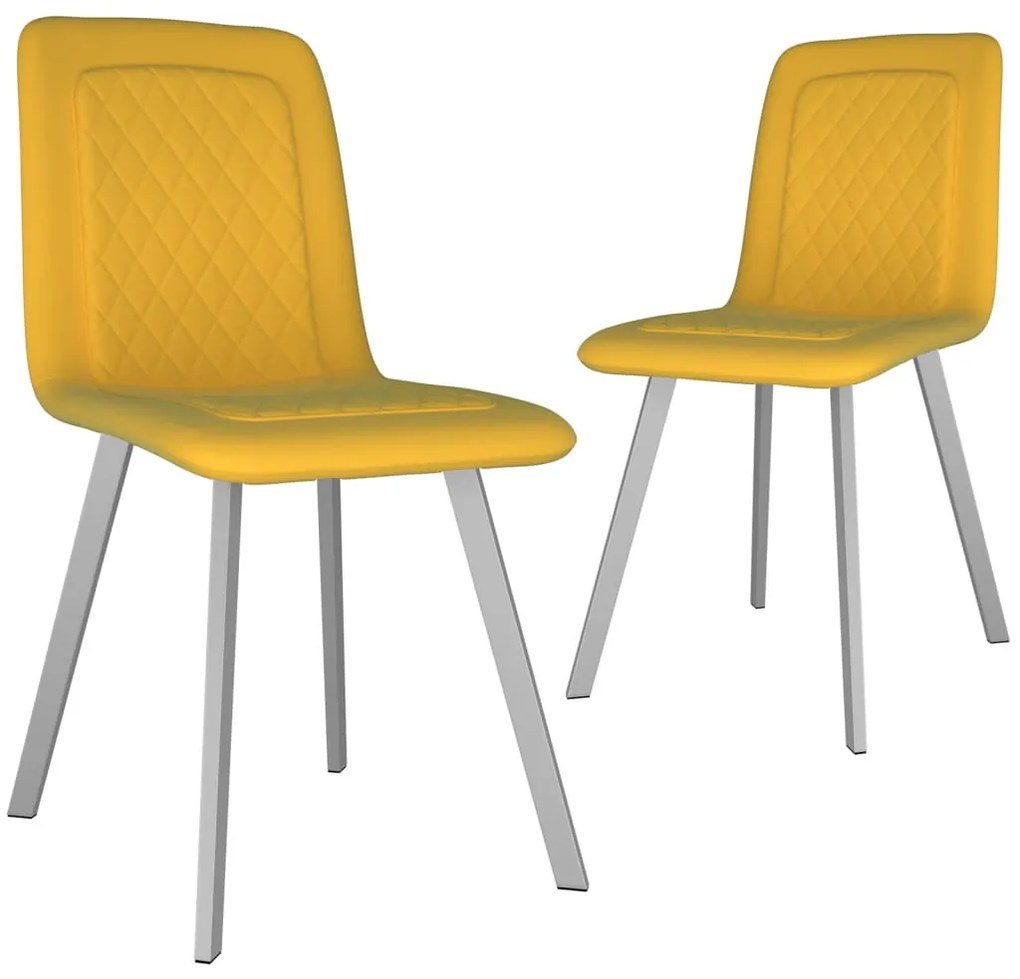 282572 vidaXL Jídelní židle 2 ks žluté samet