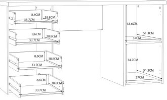 Psací stůl ARENO hnědá/grafit