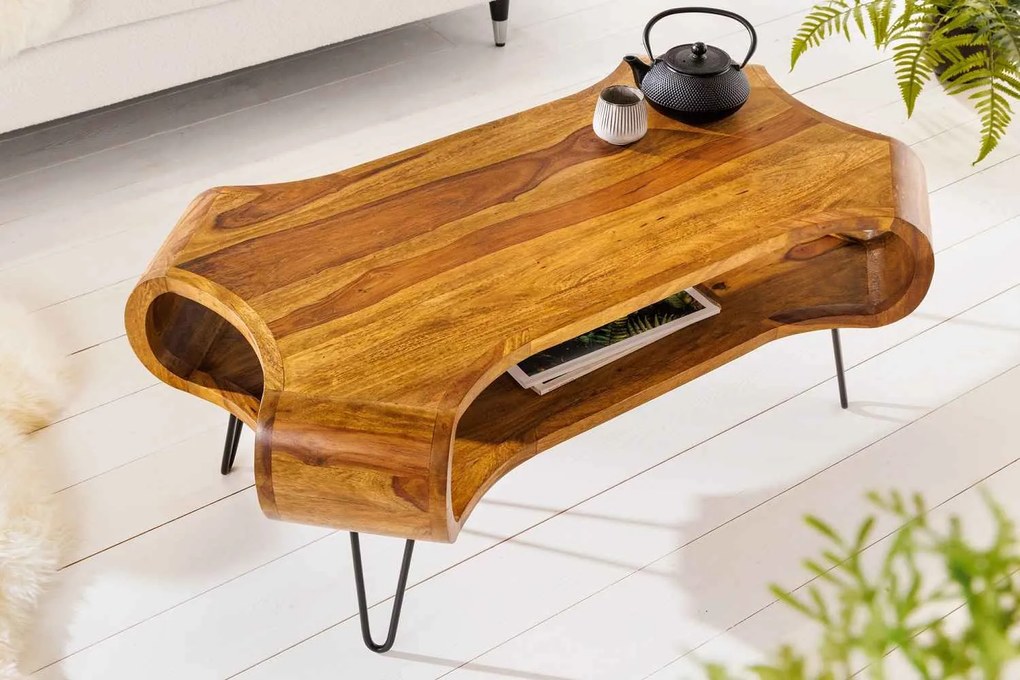 Designový konferenční stolek Lorelei 100 cm Sheesham - skladem