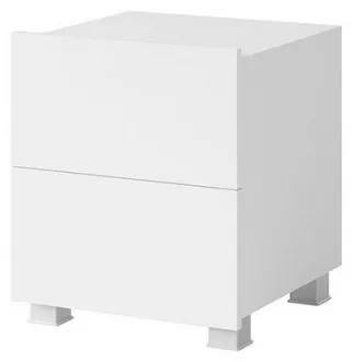 Noční stolek CALABRINI, 40x45x40, bílá/bílý lesk